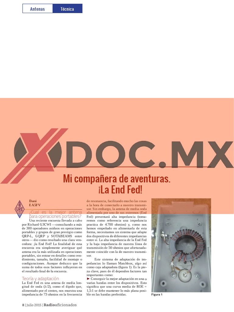 Xdoc - MX Articulo Publicado en Ure Mi Compaera de Aventuras La End Fed | PDF | Antena (Radio ...