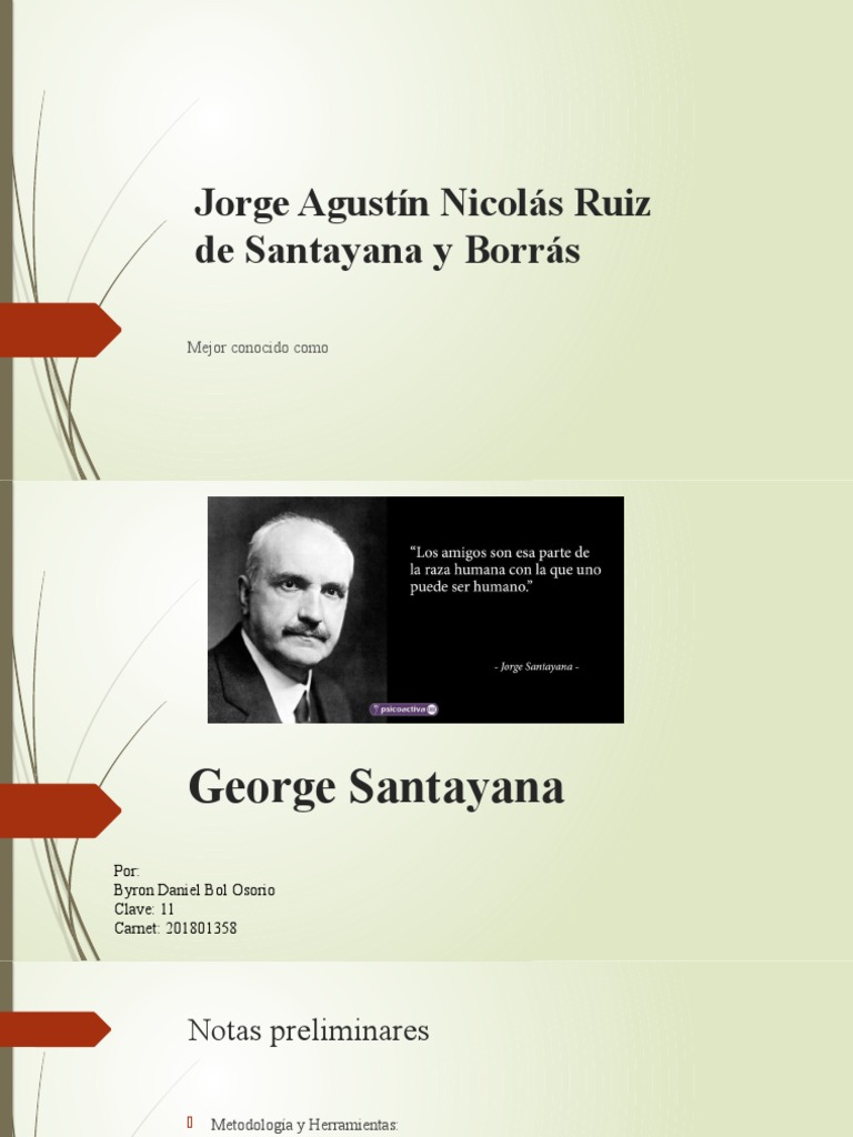 Jorge Agustín Nicolás Ruiz de Santayana y Borrás | PDF | Metafilosofía
