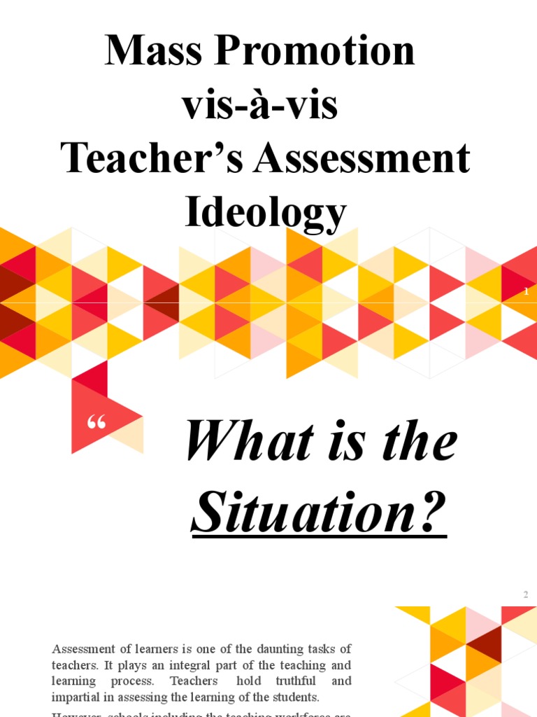 Mass Promotion Vis-A-Vis Teacher's Assessment Ideology | PDF | Teachers ...