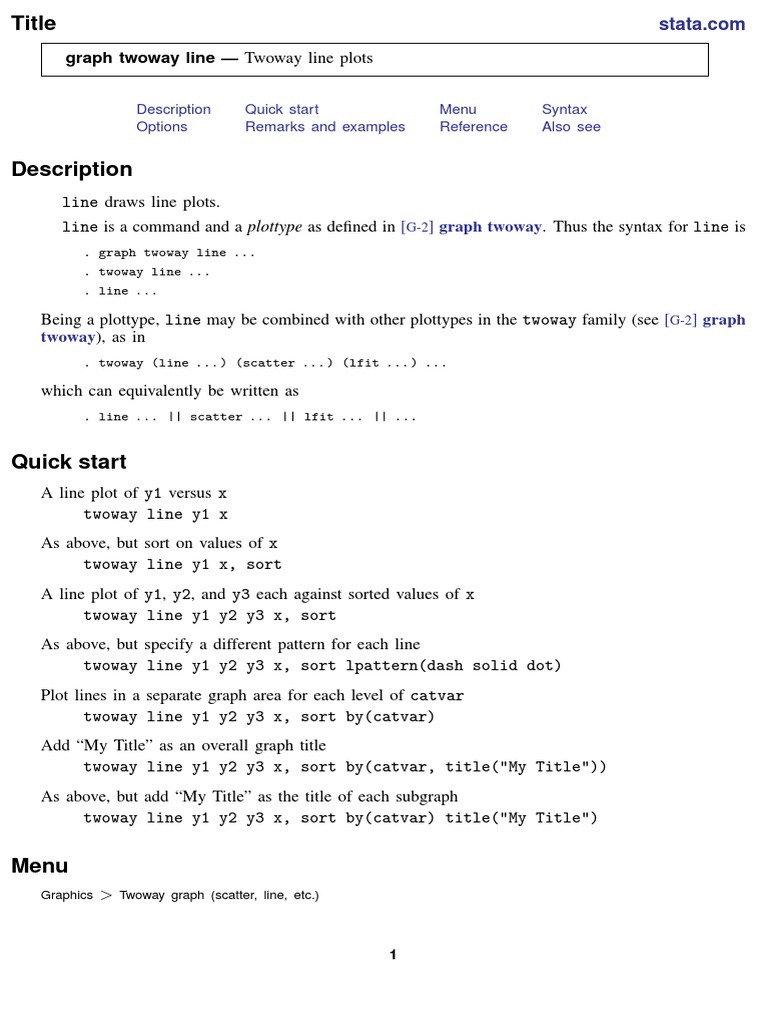 Graph Twoway Line - Twoway Line Plots | PDF | Scatter Plot ...