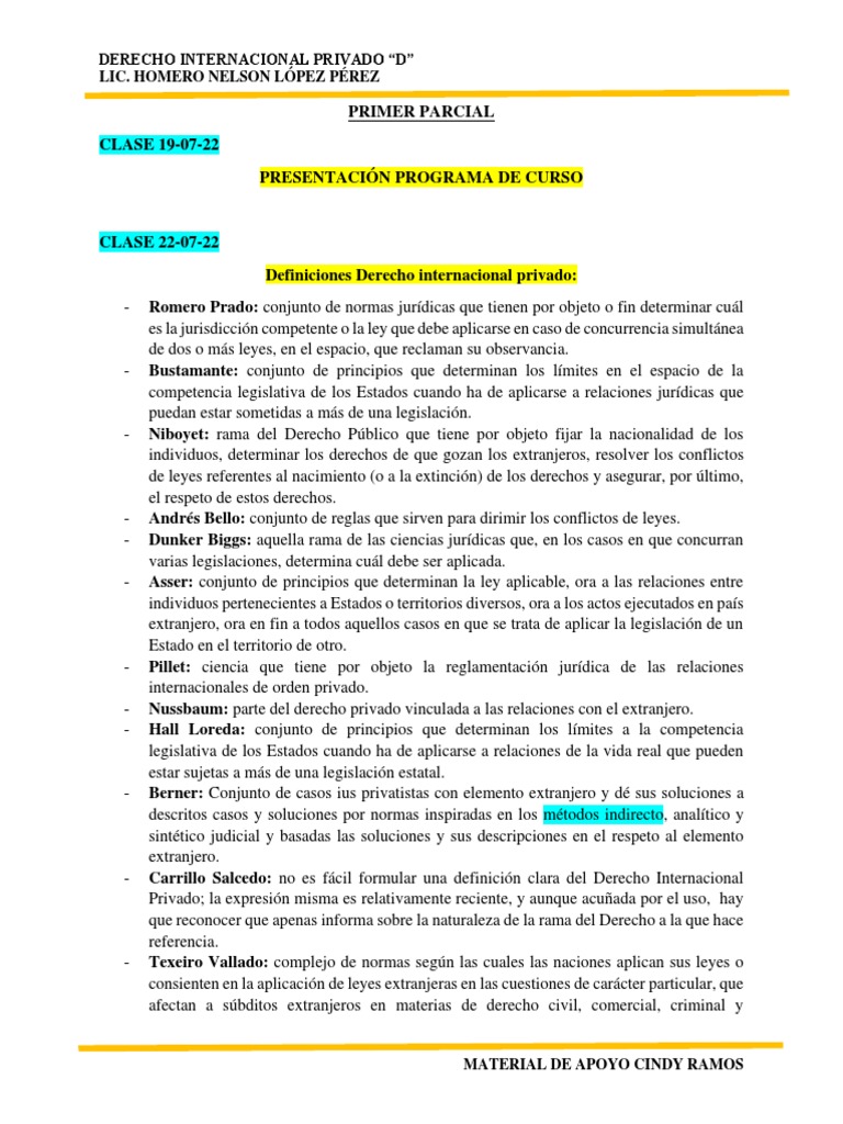 Derecho Internacional Privado Primer Parcial | PDF | Ley internacional | Estado (política)