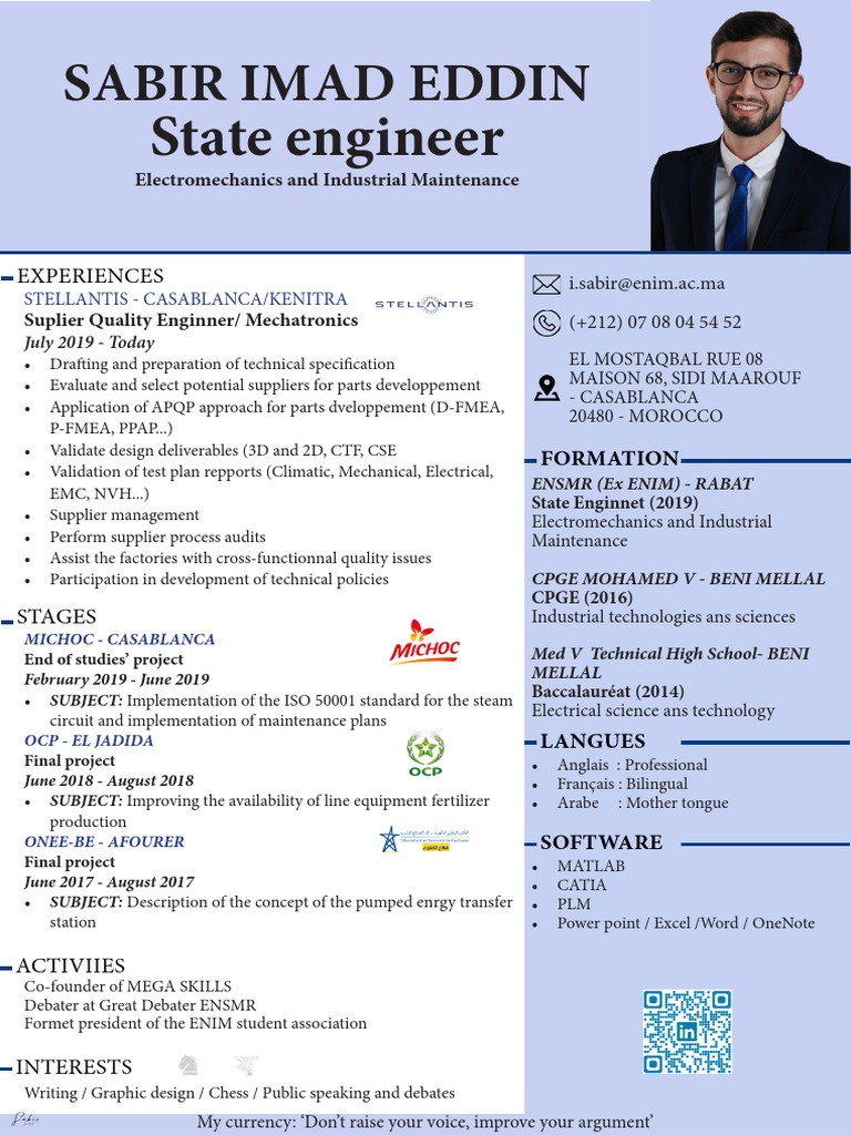 Imad Sabir: Engineering Profile | PDF | Engineering