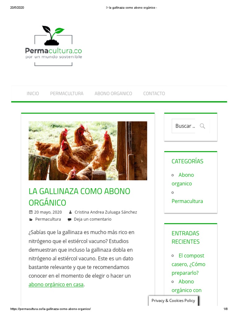 La Gallinaza Como Abono Organico | PDF | Fertilizante | Compost