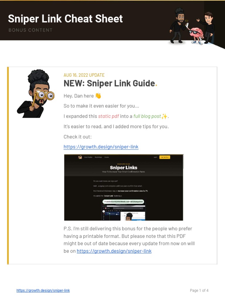Sniper Link Cheat Sheet Slide | PDF | Gmail | I Cloud