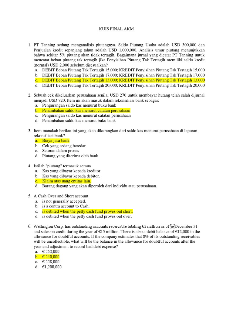 Kuis Akm Final | PDF