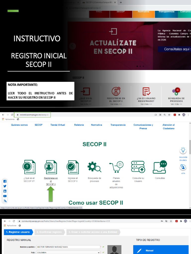 Instructivo Para Registro En Secop Ii Descargar Gratis Pdf