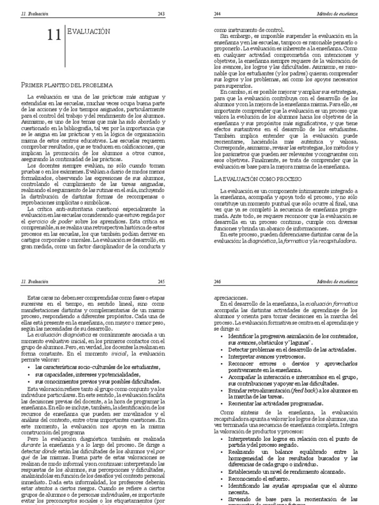 Davini - Cap. 11 La Evaluación | PDF | Evaluación | Método de enseñanza