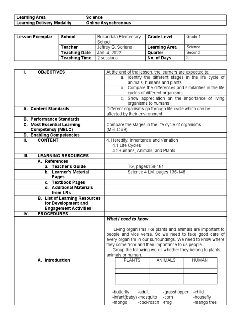 Science 4 Q2 MELC9 - Lesson Exemplar | PDF | Insects | Fly