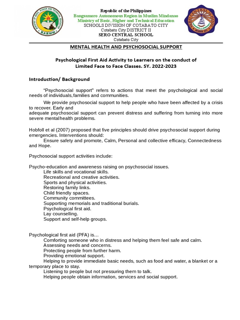 Pfa DLL | PDF | Psychology | Psychosocial