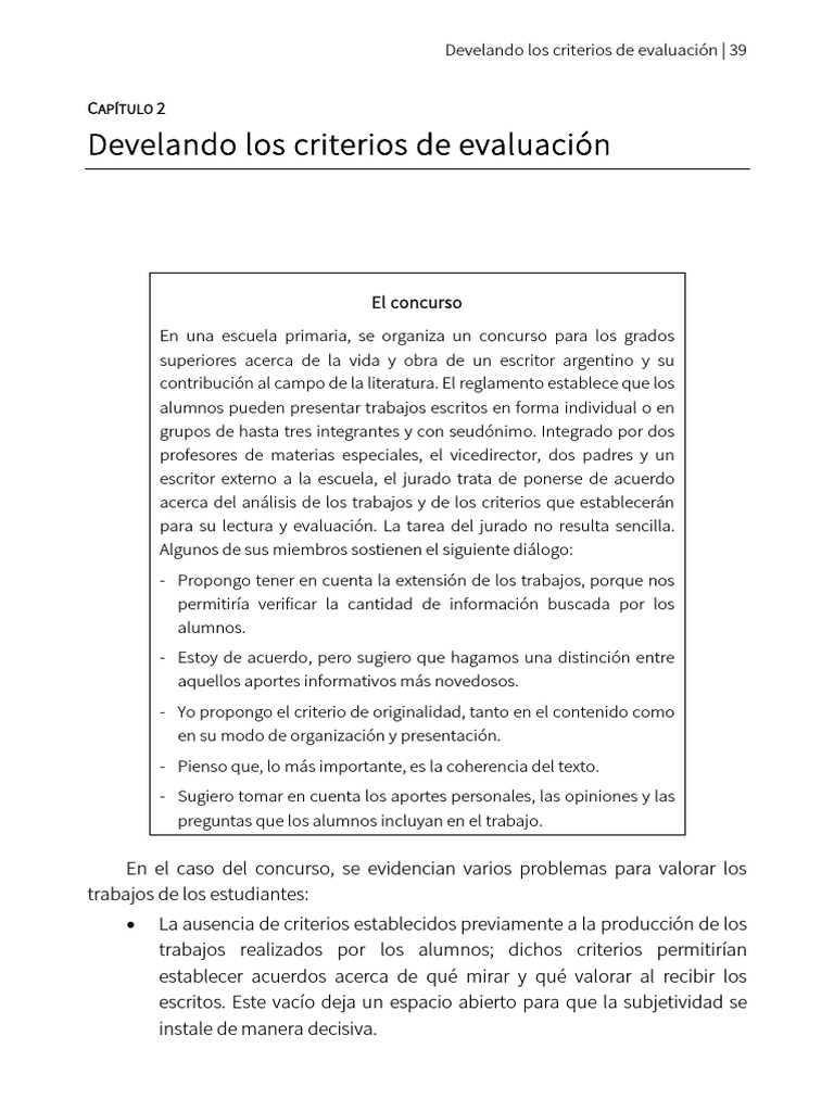 Anijovich - Develando Los Criterios de Evaluación | PDF | Evaluación | Método de enseñanza