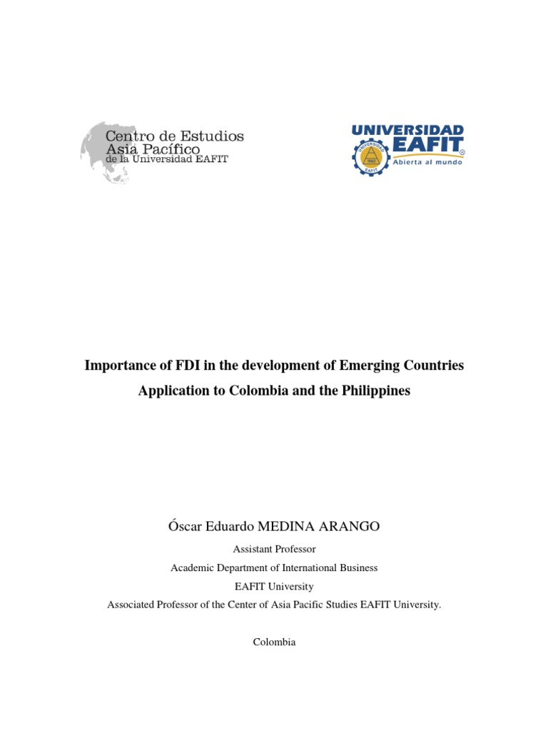 Importance of FDI in The Development of Emerging Countries Application ...