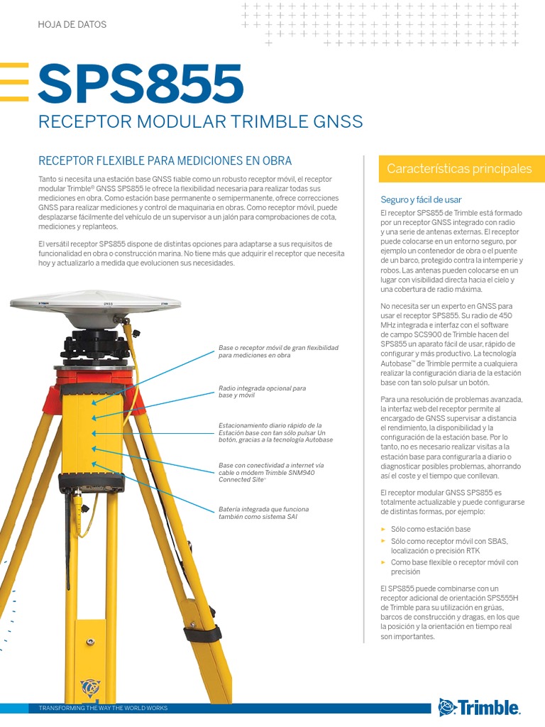 Receptor Modular Trimble GNSS SPS855 | PDF | Sistema de Posicionamiento ...