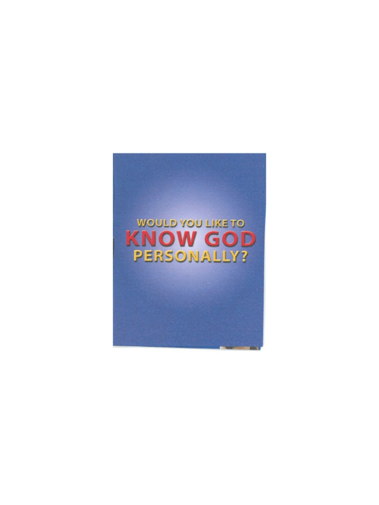 Knowing God Personally | PDF