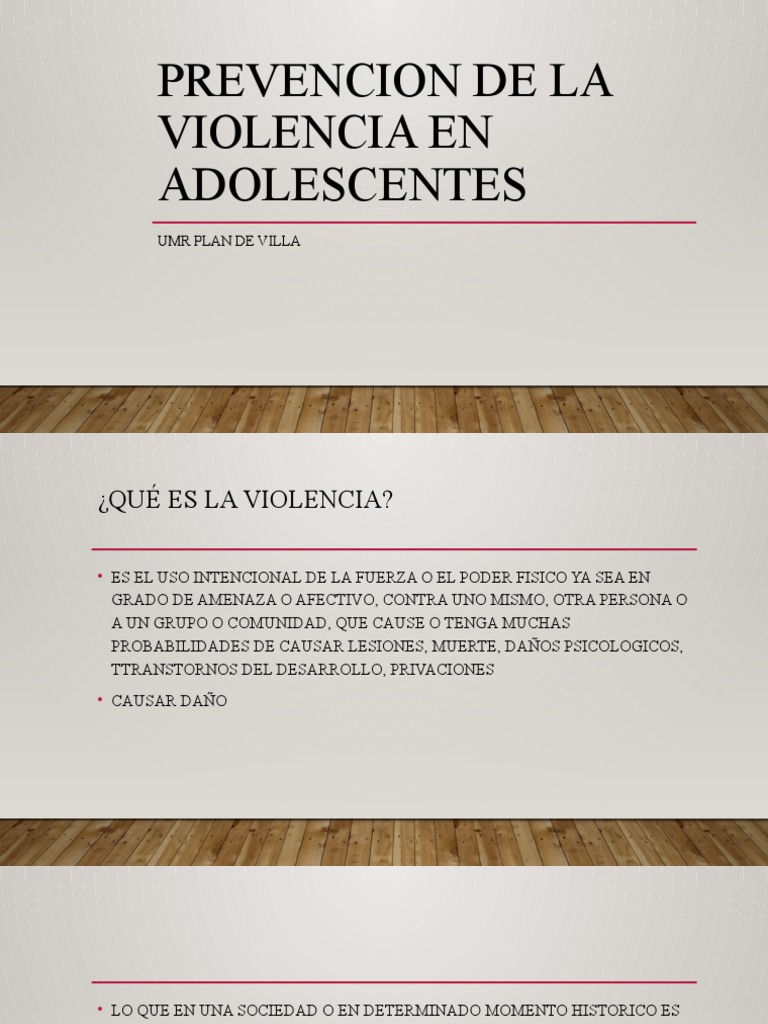 Prevencion De La Violencia En Adolescentes Pdf Violencia Género