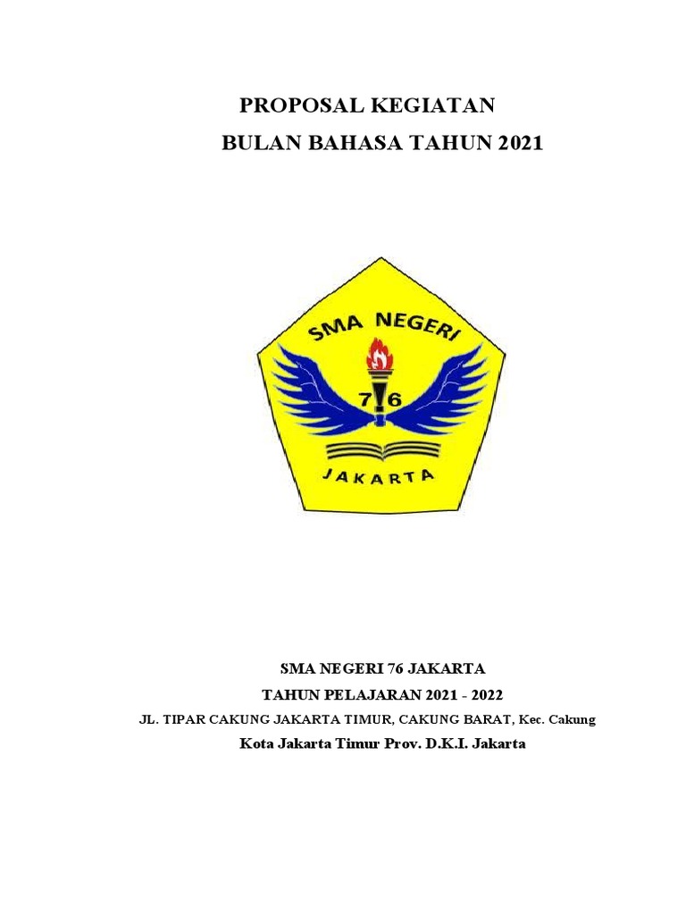 Proposal - Bulan Bahasa - SMAN 76 - Jakarta 201 | PDF