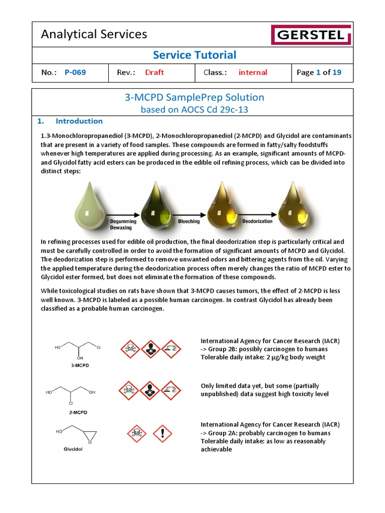 Automated Determination of 3-MCPD, 2-MCPD and Glycidol in Edible Oils ...
