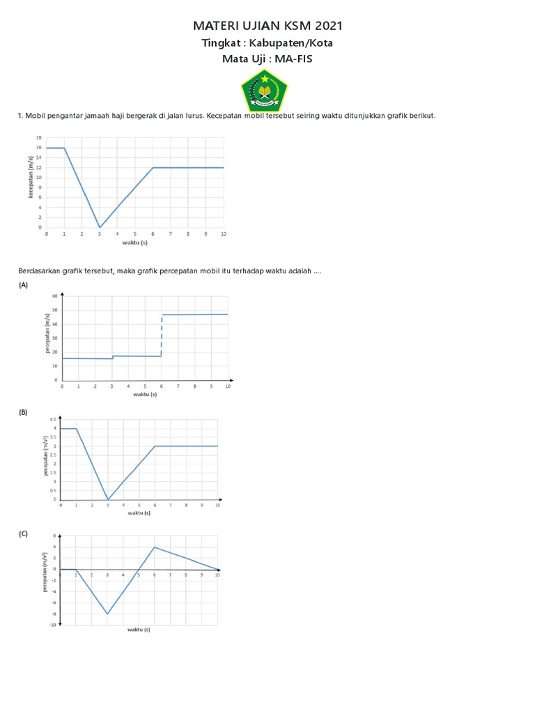 Materi Ujian KSM 2021: Tingkat: Kabupaten/Kota Mata Uji: MA-FIS | PDF | Physical Quantities ...