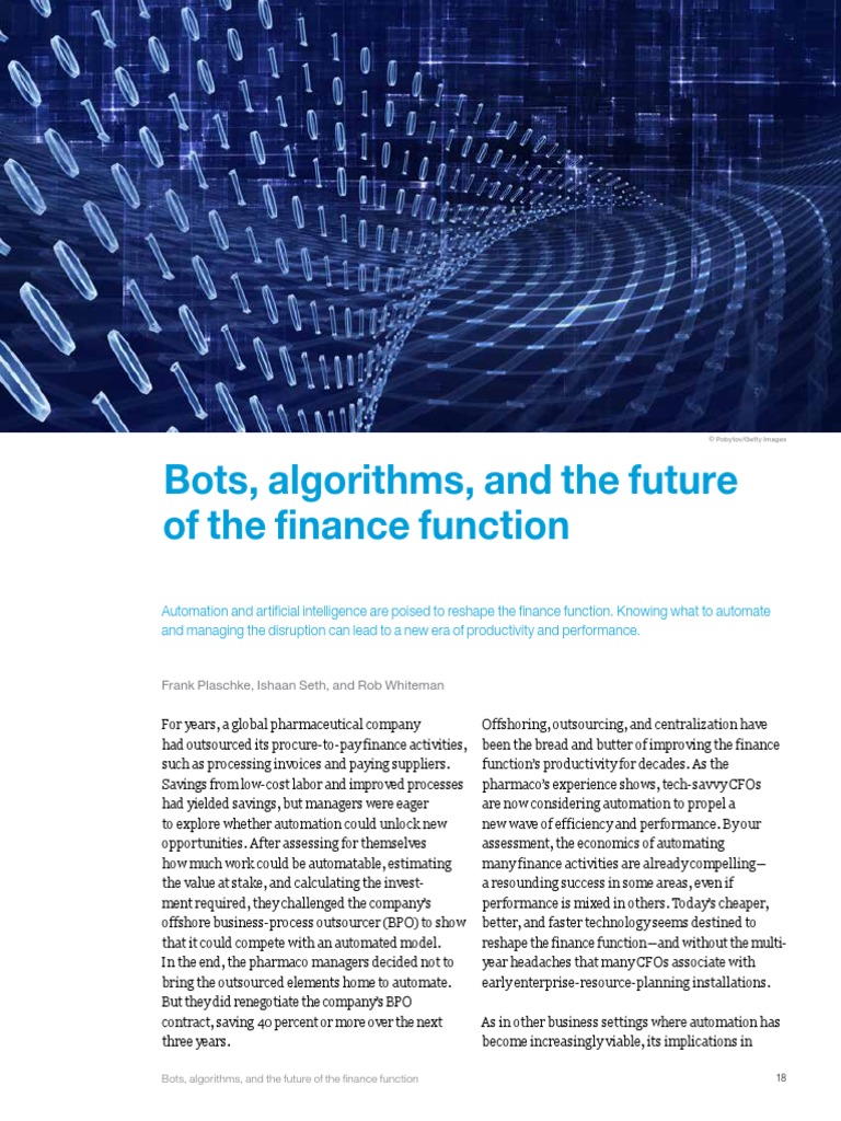 Bots, Algorithms, and The Future of The Finance Function | Download Free PDF | Outsourcing ...