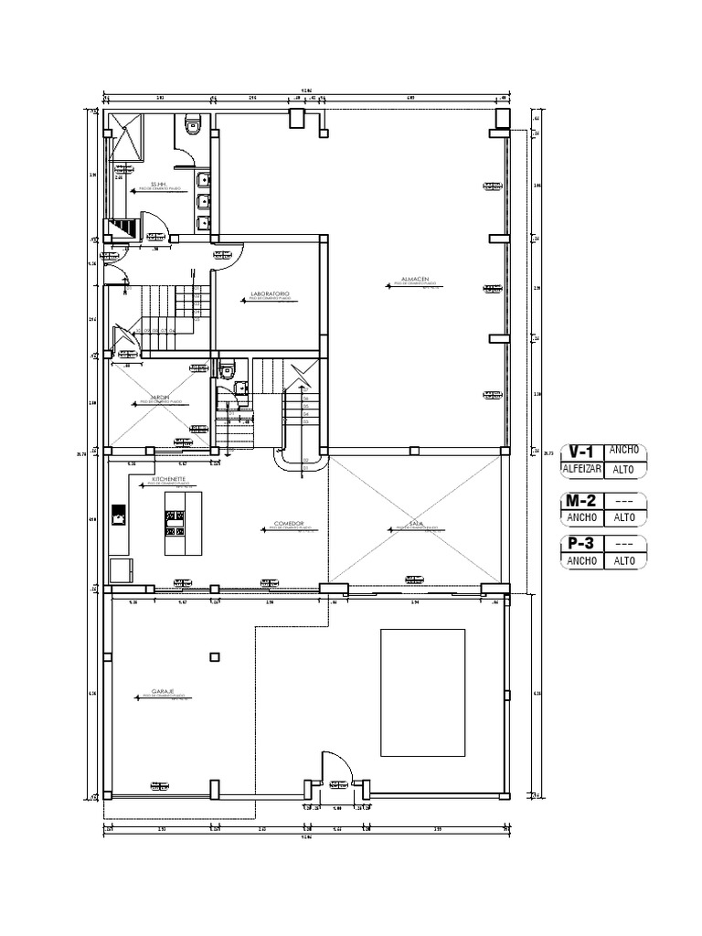 Plano de Vanos y Dimensiones V-1 | PDF