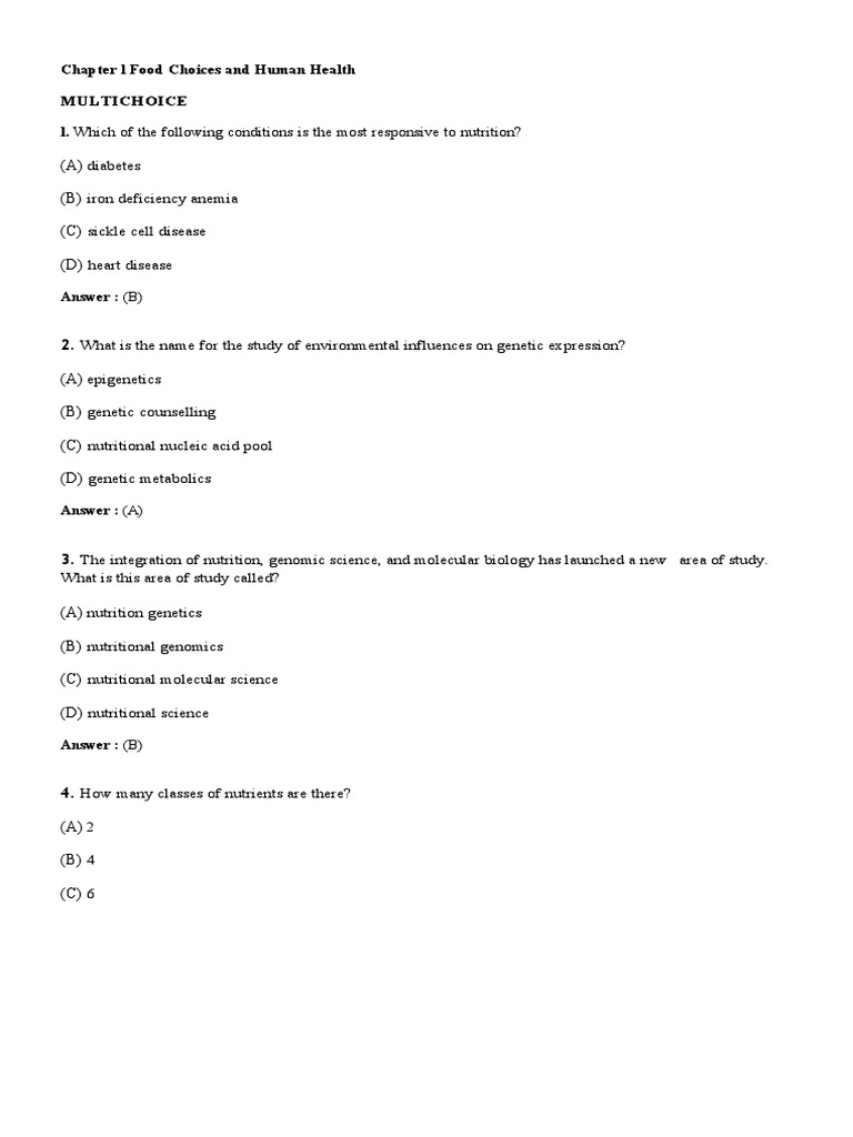 Nutrition and Health Quiz Guide | PDF | Hypoglycemia | Diet & Nutrition