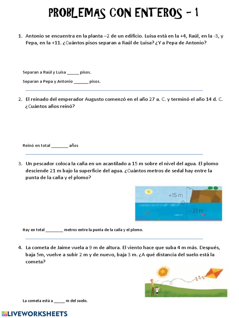 Resolución de Problemas Numeros Enteros | PDF