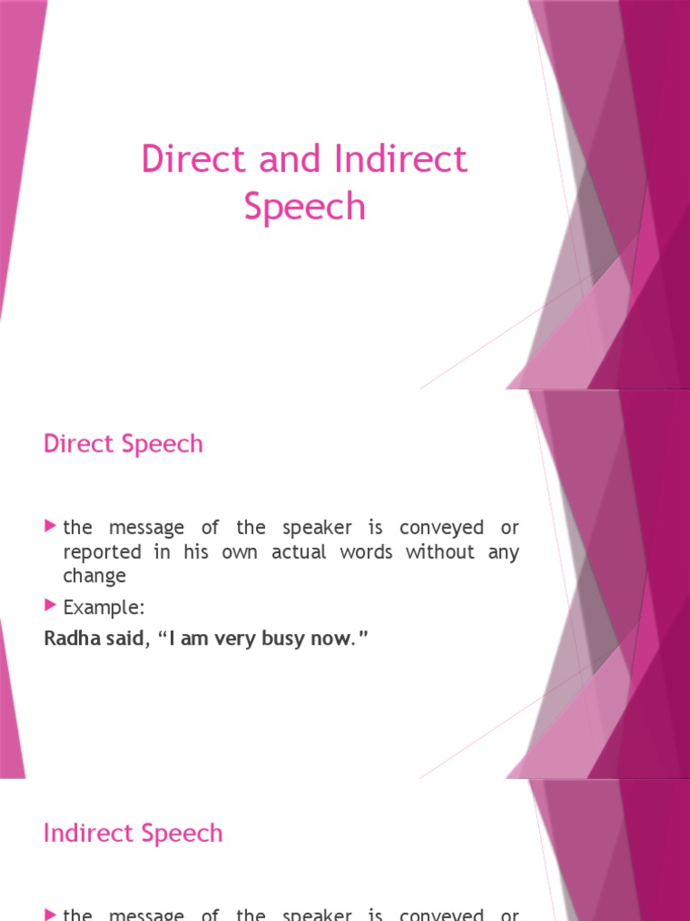 Direct and Indirect Speech | PDF | Verb | Grammatical Tense