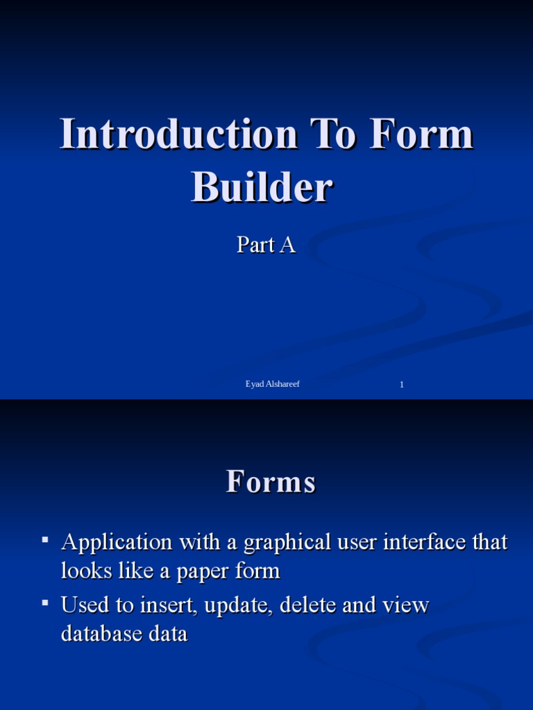 Introduction To Form Builder | PDF | World Wide Web | Internet & Web
