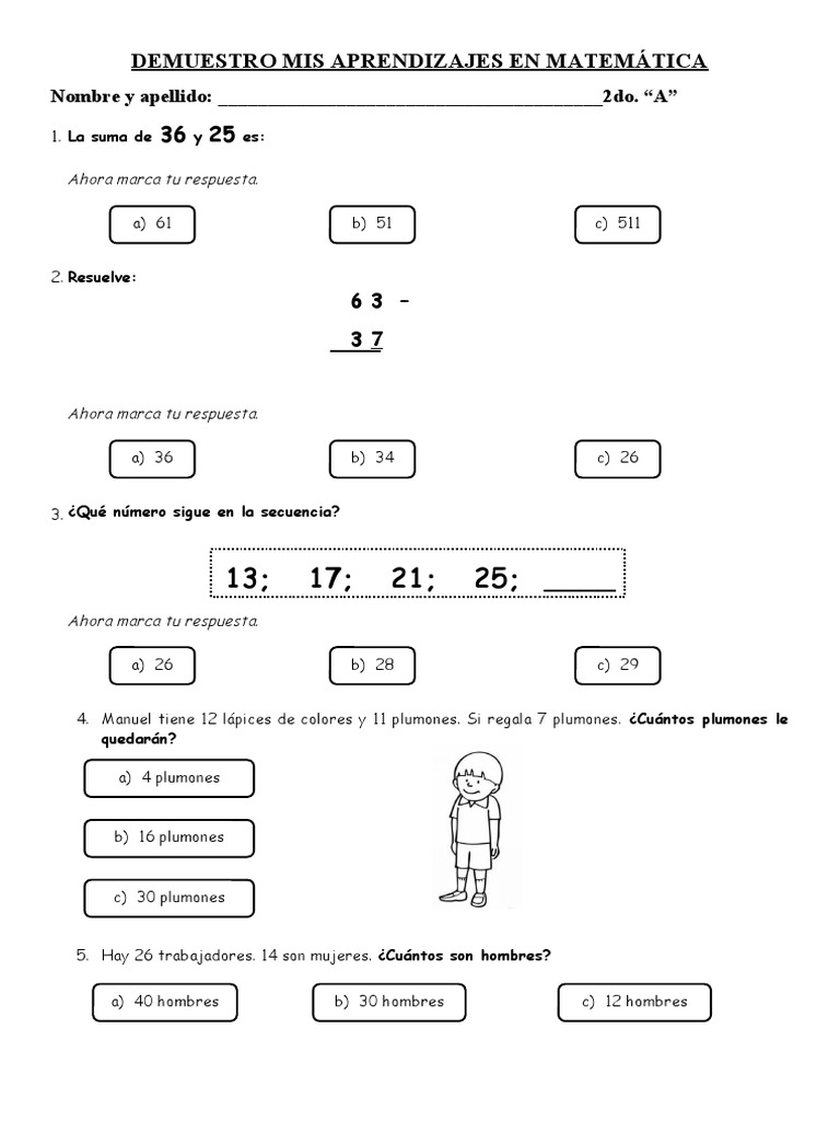 Demuestro Mis Aprendizajes en Matemática | PDF