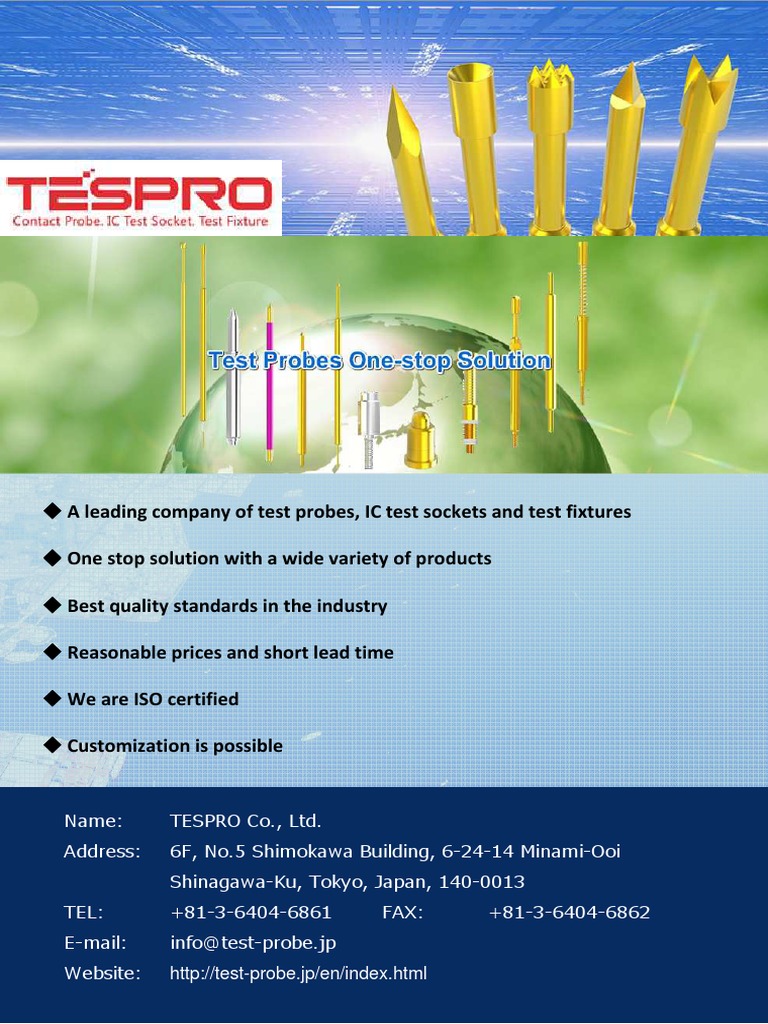 Overview of TESPRO Co., Ltd.: A Leading Provider of Test Probes, IC ...