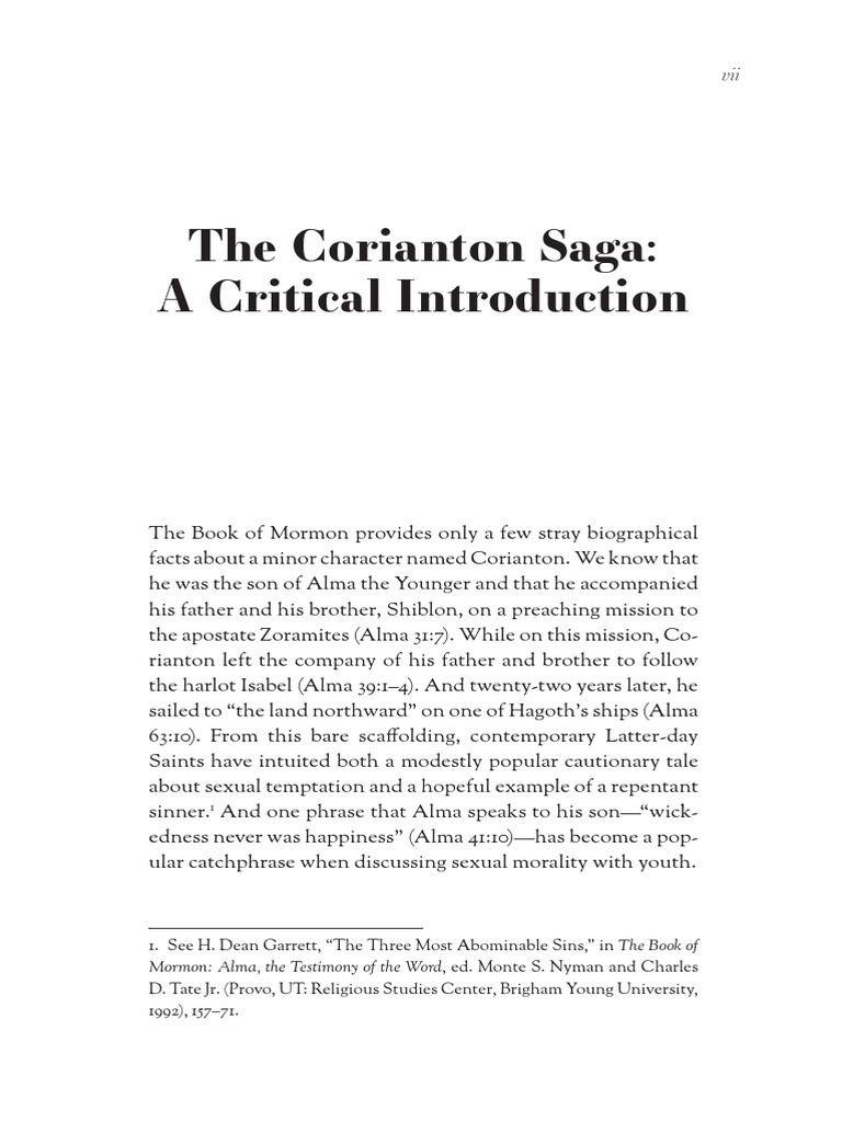 Corianton Introduction | PDF | The Church Of Jesus Christ Of Latter Day ...