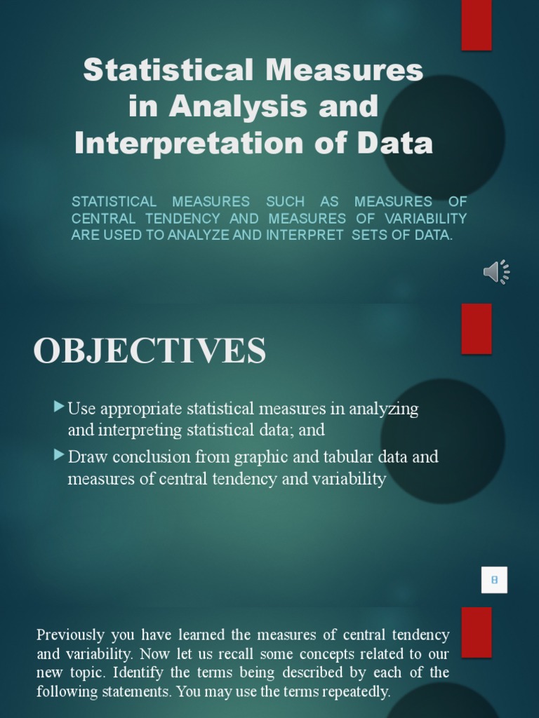 Statistical Measures for Data Analysis | PDF | Variance | Statistics