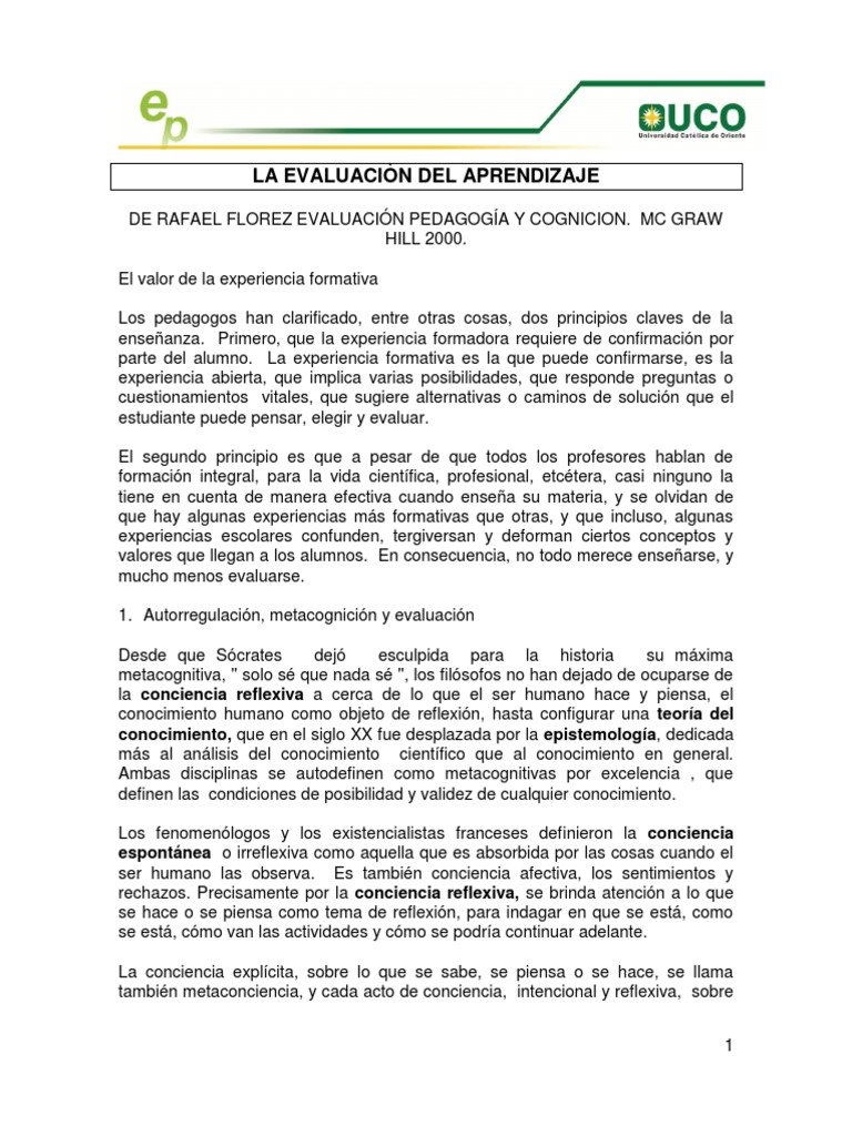 La - Evaluacion - Del - Aprendizaje | PDF | Evaluación | Aprendizaje