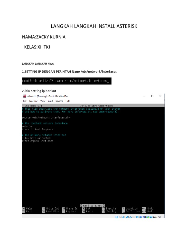 Langkah Langkah Install Asterisk Zacky Debian 11 | PDF