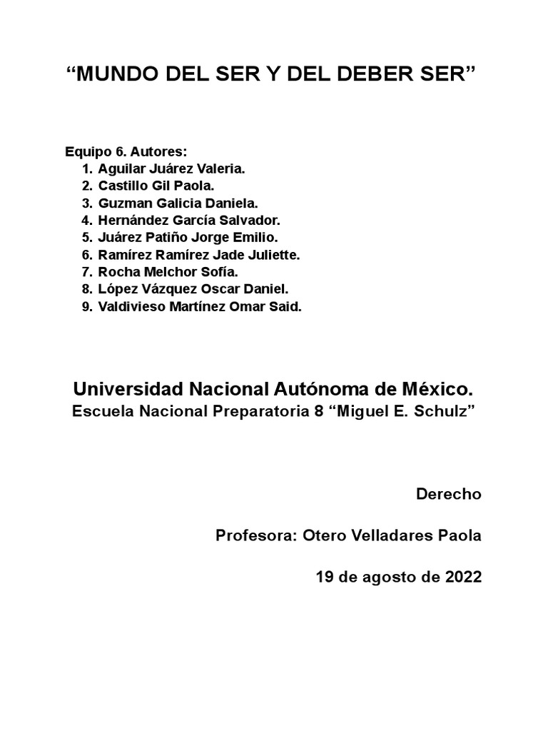 Mundo Del Ser y Del Deber Ser | PDF | Fuerza | Justicia