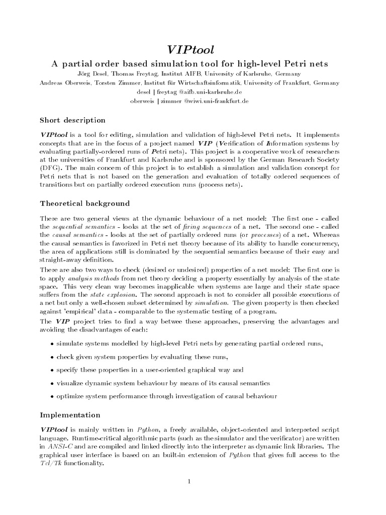 A Partial Order Based Simulation Tool For High-Level Petri Nets | PDF ...