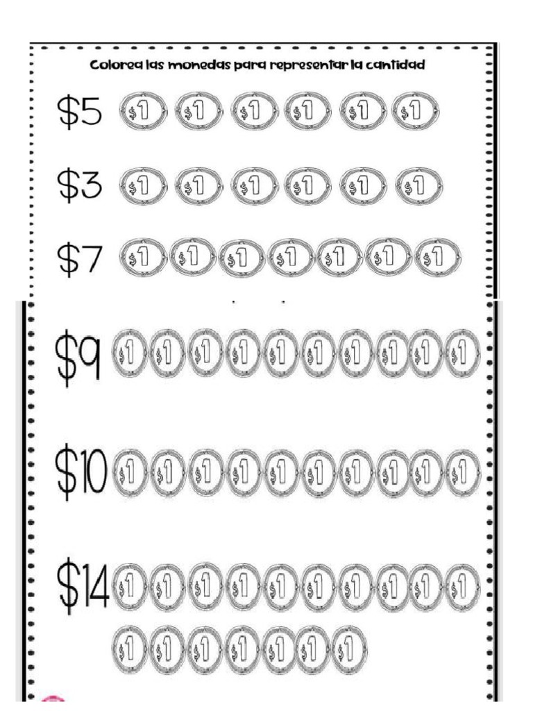 Colorear - Monedas | PDF