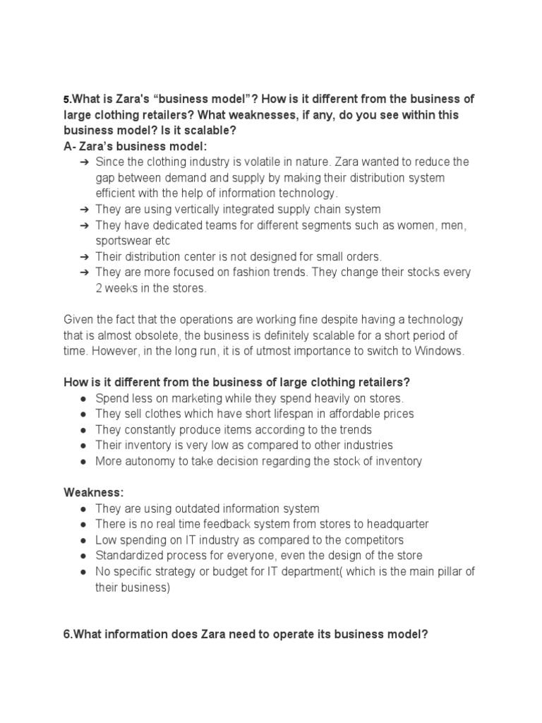 Zara's Business Model and IT Weaknesses | PDF | Point Of Sale | Inventory