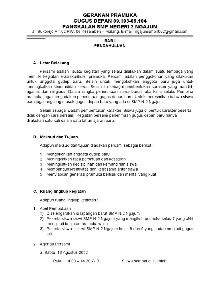 Proposal Persami 13-14 | PDF