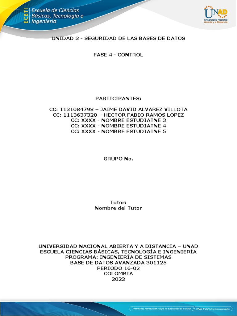Control de acceso y seguridad en una base de datos universitaria | PDF | Bases de datos | SQL