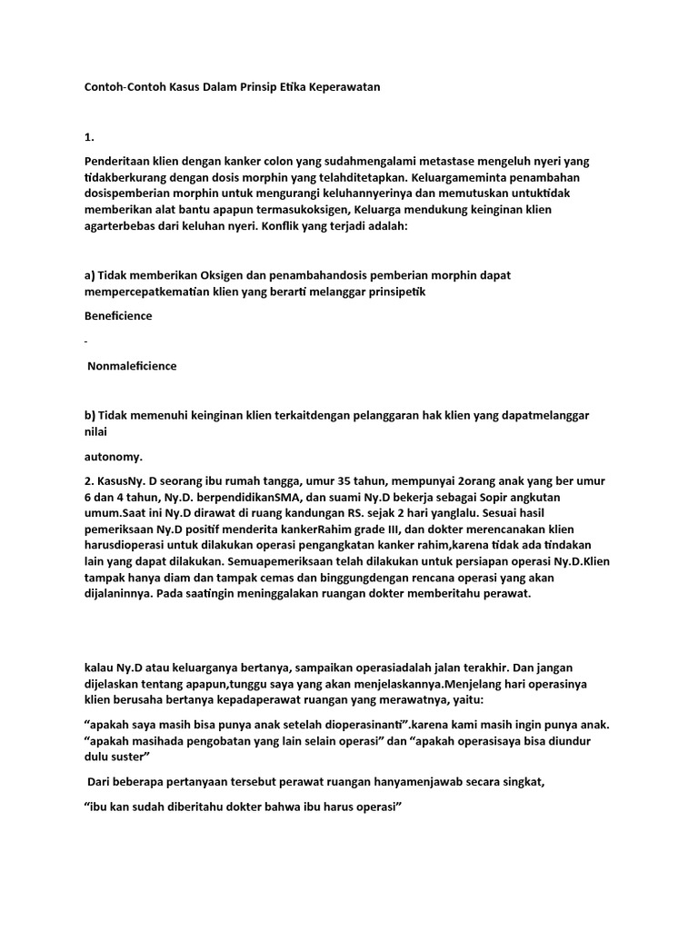 Contoh Kode Etik Keperwatan Dan Prinsip | PDF