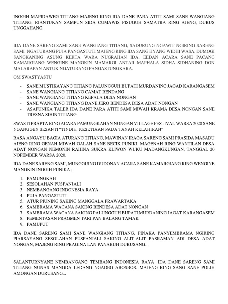 Nongan Village Festival 2020 | PDF