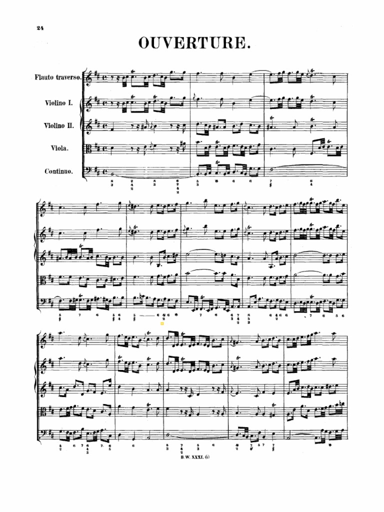Orchestral Suite No. 2 in B Minor, BWV 1067 - Complete Score | PDF