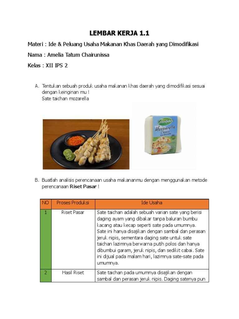 Lembar Kerja Pkwu 1.1 | PDF