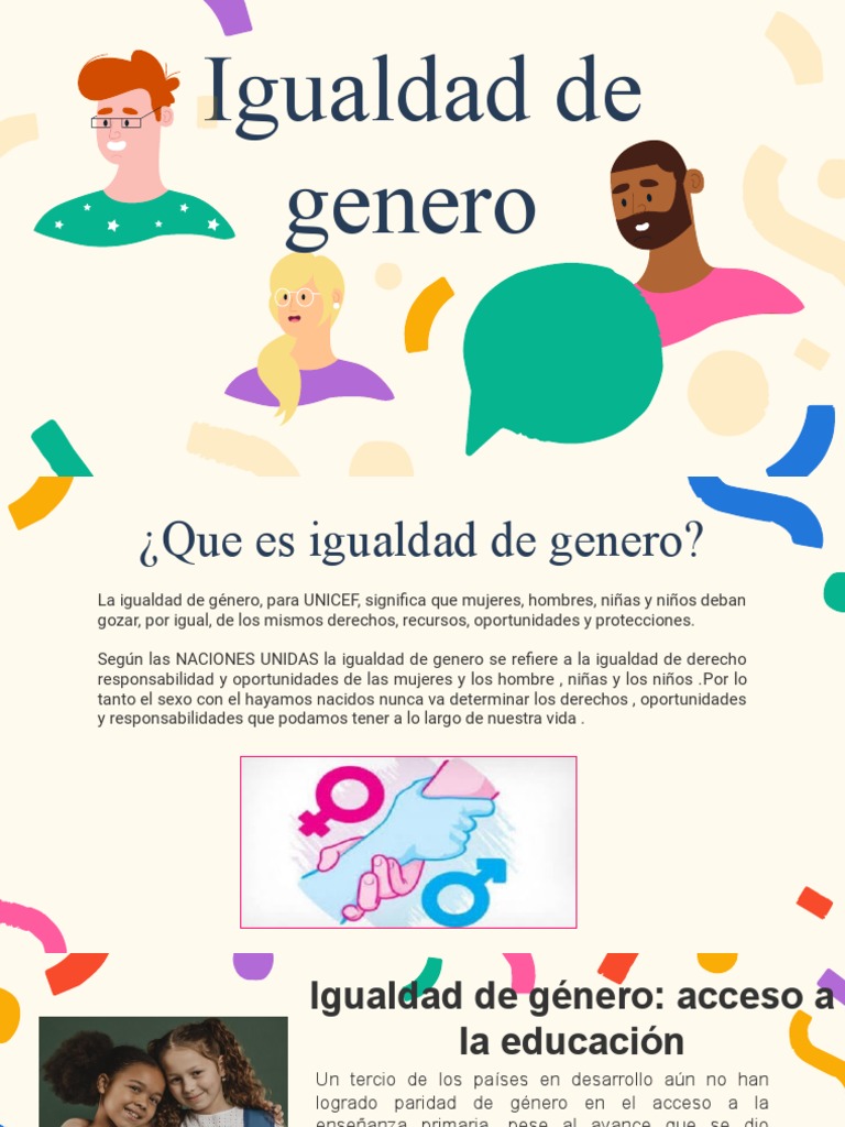 Igualdad de Género para Niños de Primaria | PDF | Estudios de género ...