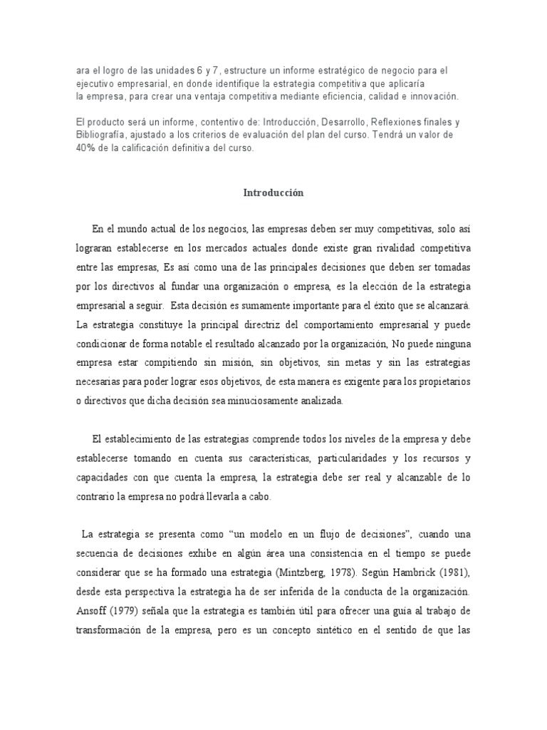 Trabajo 3 Estrategia de Negocios | PDF | Business | Ventaja competitiva