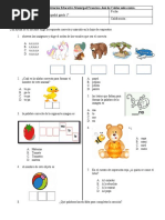 Evaluacion Acumulativa-Español - Grado Primero | PDF