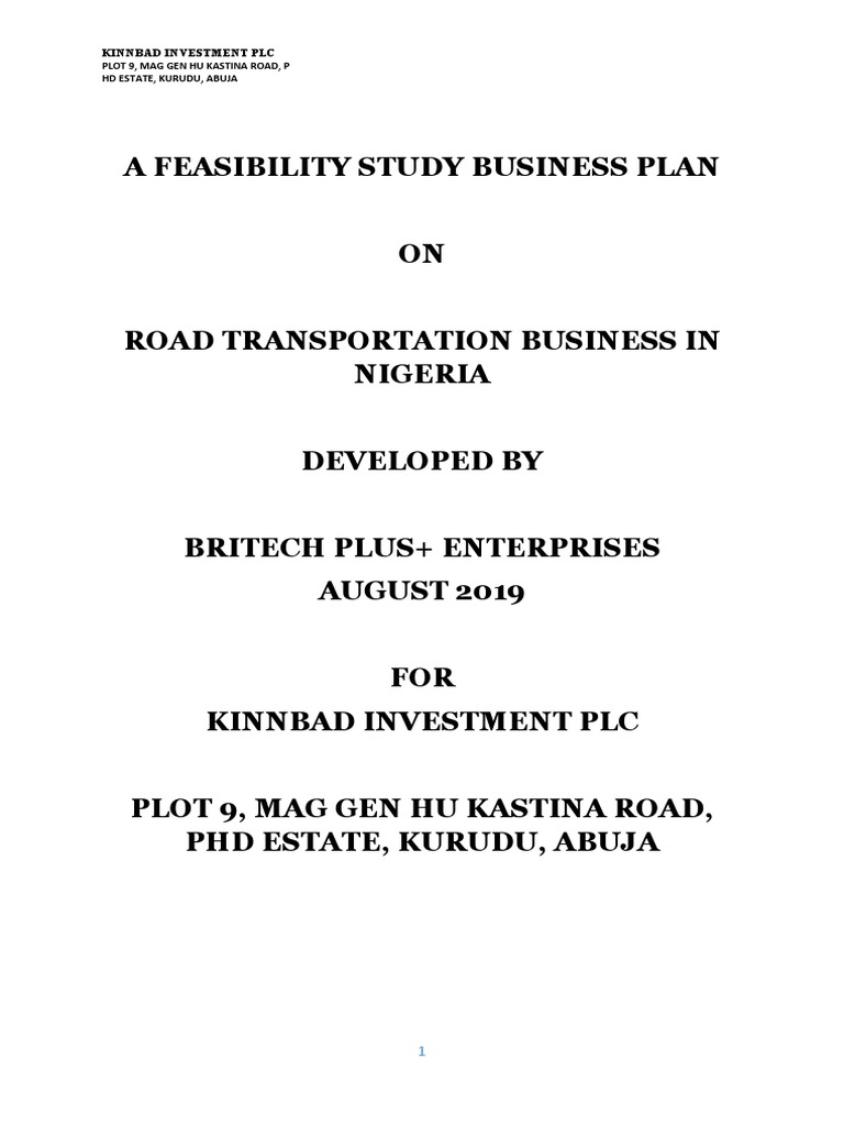 A Feasibility Study Business Plan On Roa | PDF | Vehicle Insurance | Credit