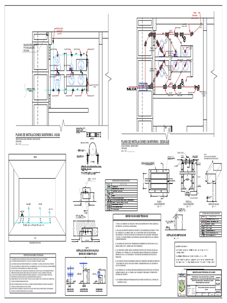 9.0 Sanitarias A1 | PDF | Tubería (transporte de fluidos) | Construyendo tecnología