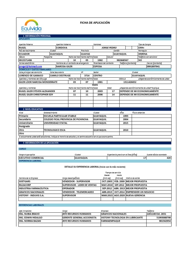 Ficha de Aplicacion (1) Firma PDF - 1 | PDF