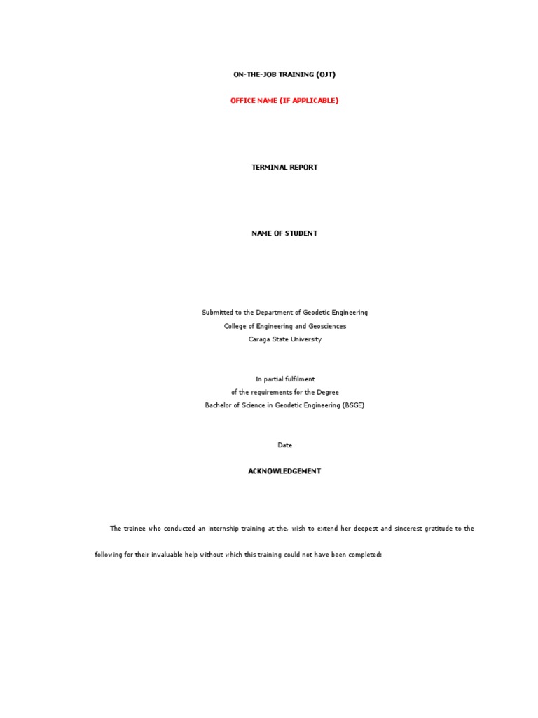 OJT Terminal Report | PDF